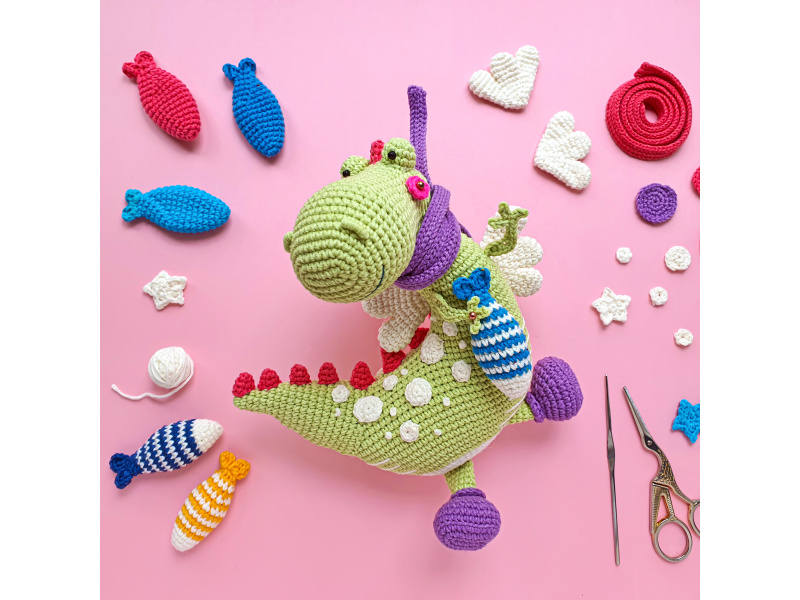 Tim the flying Dragon Crochet Pattern | Amigurumi Crochet